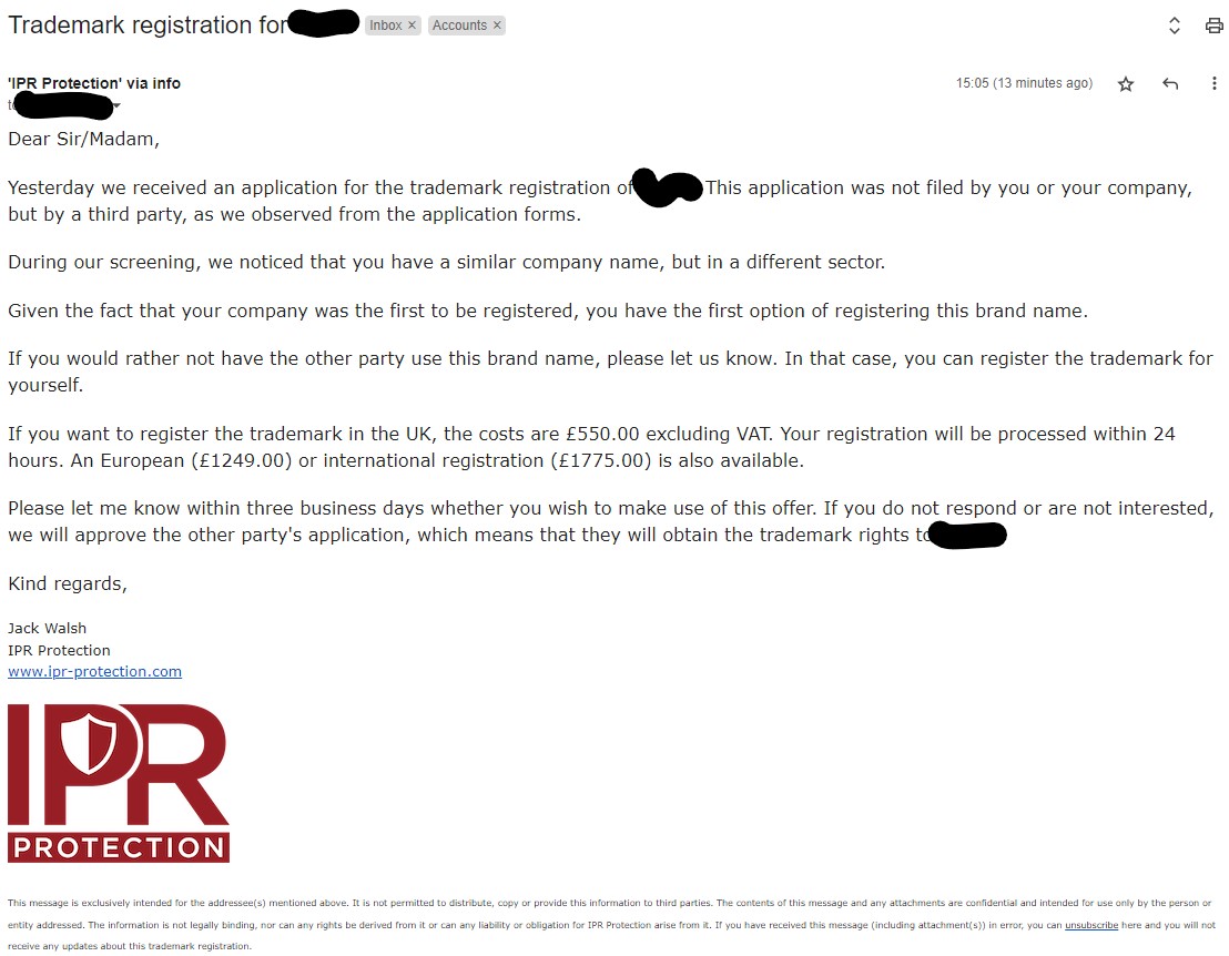 Trademark registration SCAM - IPR Protection - EU Brand Protection HOAX ...