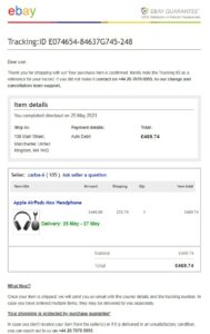 Great! Your shipment is on it's way - eBay Scam Emails! - iamOlly